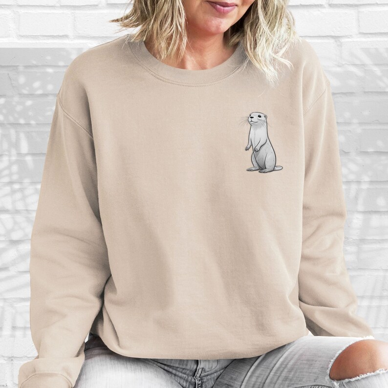 Sea Otter Gift Animal Sweatshirt for Otter Lover, Cute Otter Ocean ...