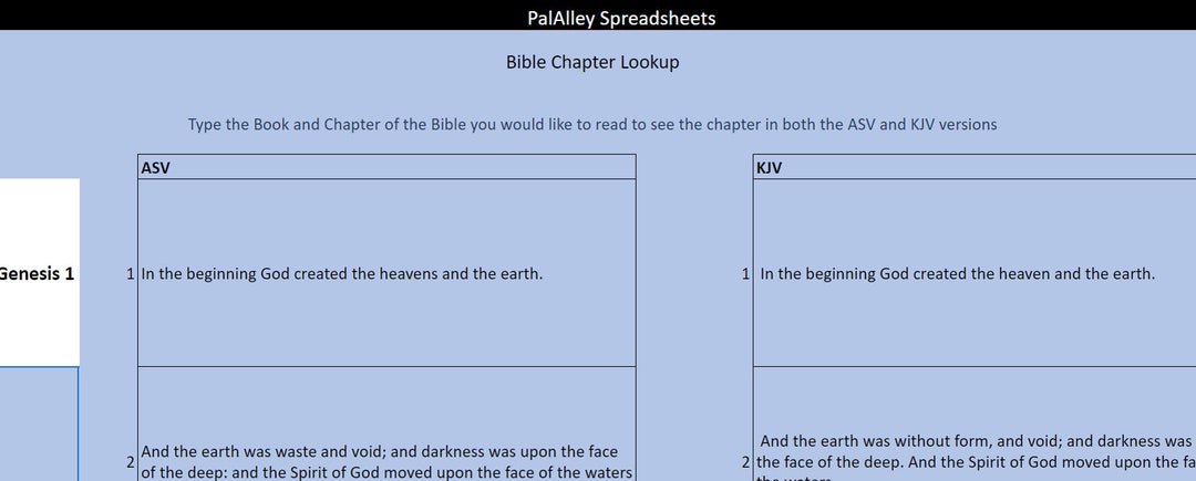 Bible Spreadsheet Google Sheet - Etsy