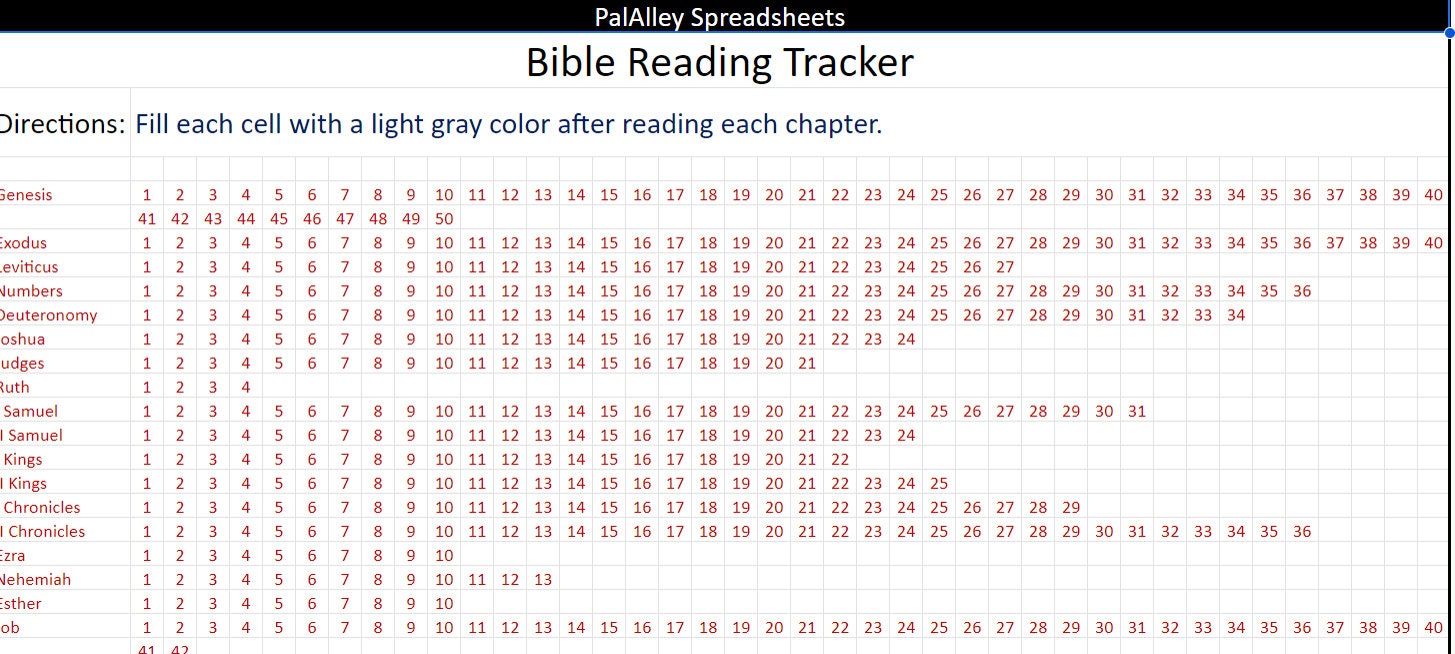 Bible Spreadsheet Google Sheet - Etsy
