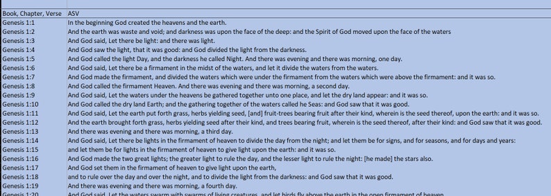 Bible Excel Spreadsheet - Etsy