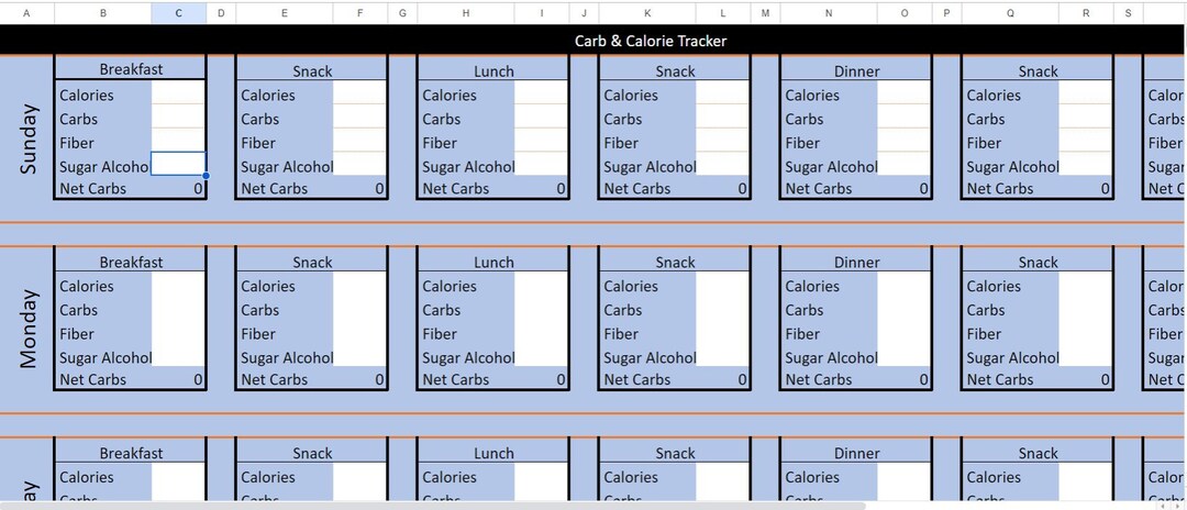 Carb (and Net Carb) Tracker - Etsy