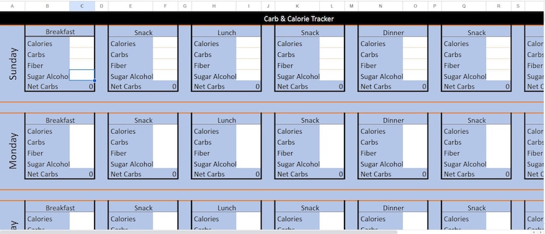 Carb (and Net Carb) Tracker - Etsy