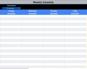 Automated Weekly Schedule Excel Template | Overlap Detection | Customizable Block Schedule - Etsy