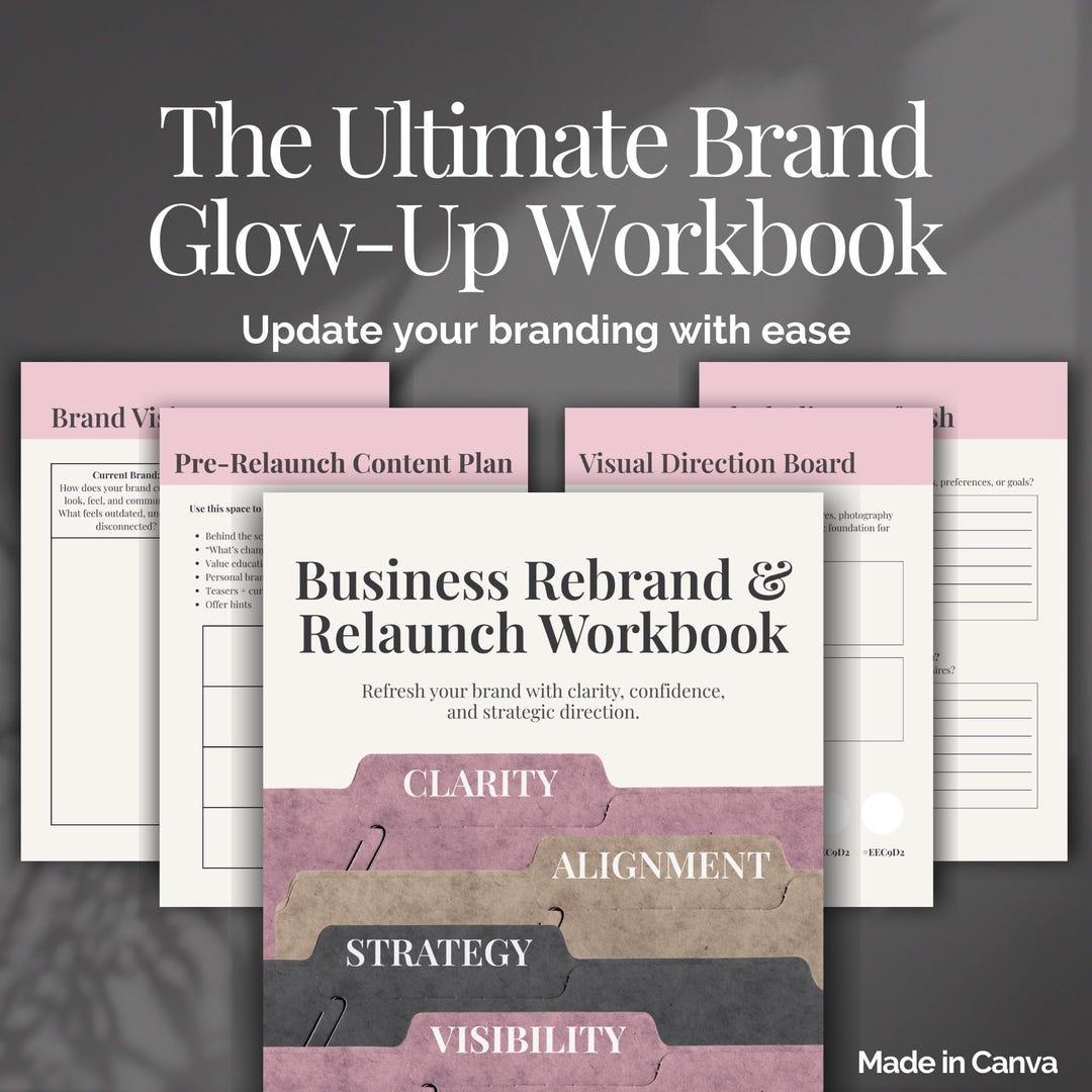 Digital Brand Workbook Template Canva Branding Kit Business Rebrand ...