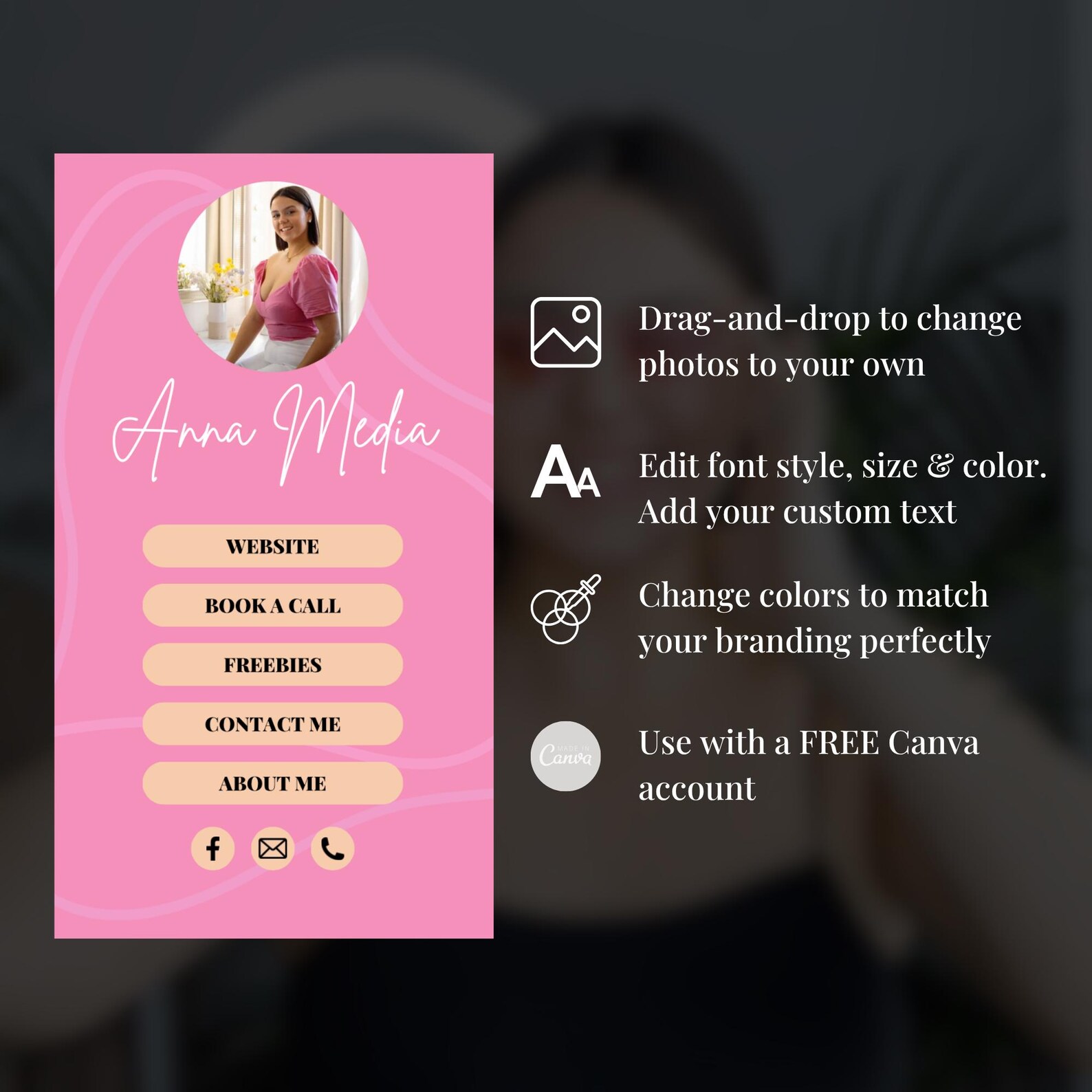 Instagram Bio Template Design Inspiration Social Media Landing Page ...