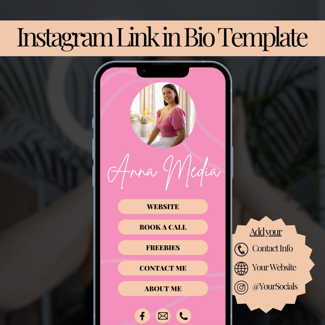 Instagram Bio Template Design Inspiration Social Media Landing Page ...