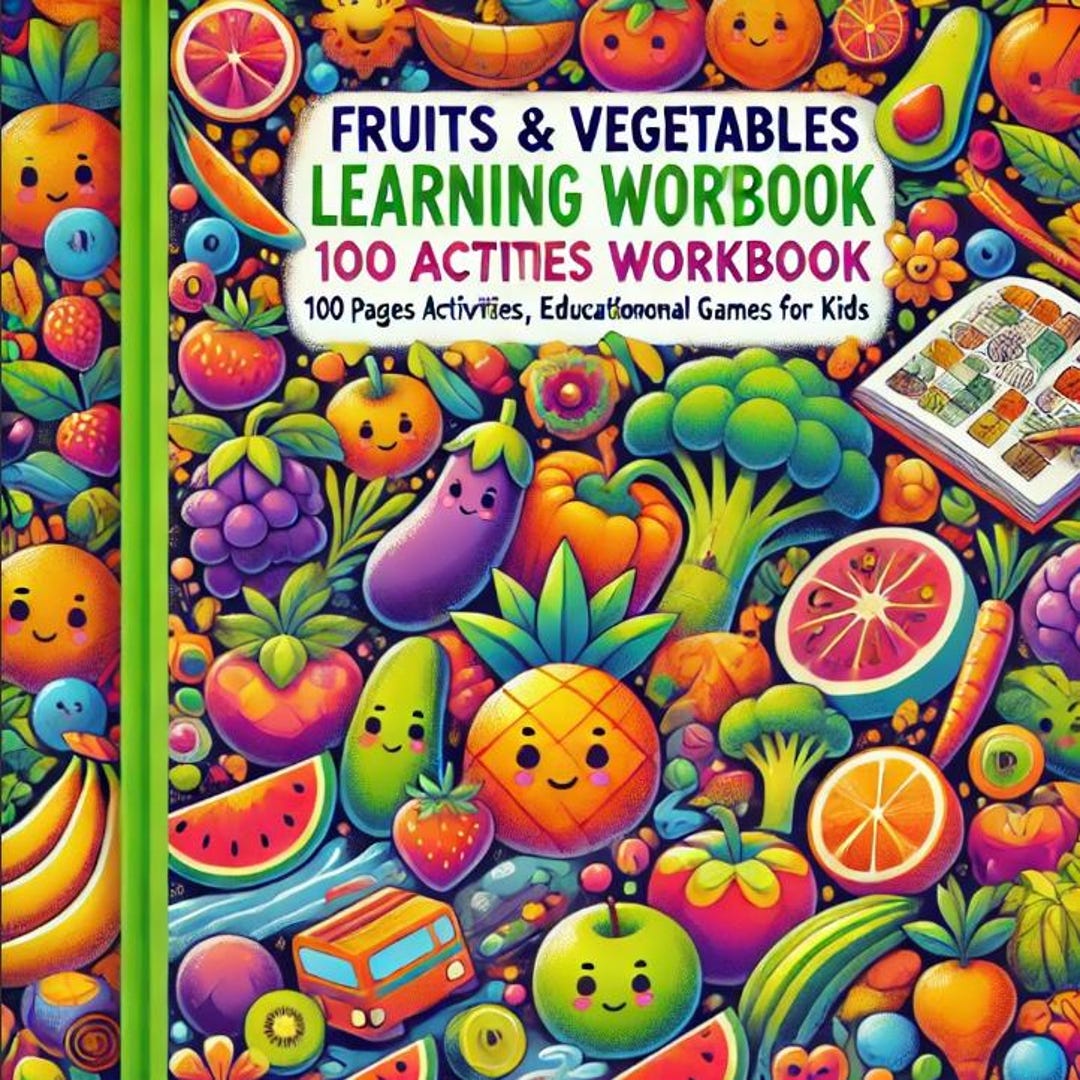 Fruits and Vegetables Learning Workbook: 100 Pages of Fun Activities ...