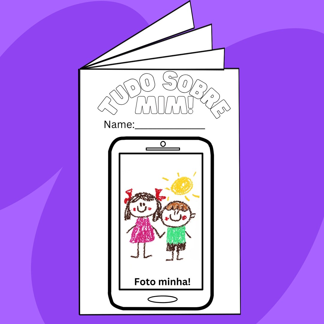 Tudo Sobre Mim! Minilivro Dobrável All About Me Foldable Mini Book in ...