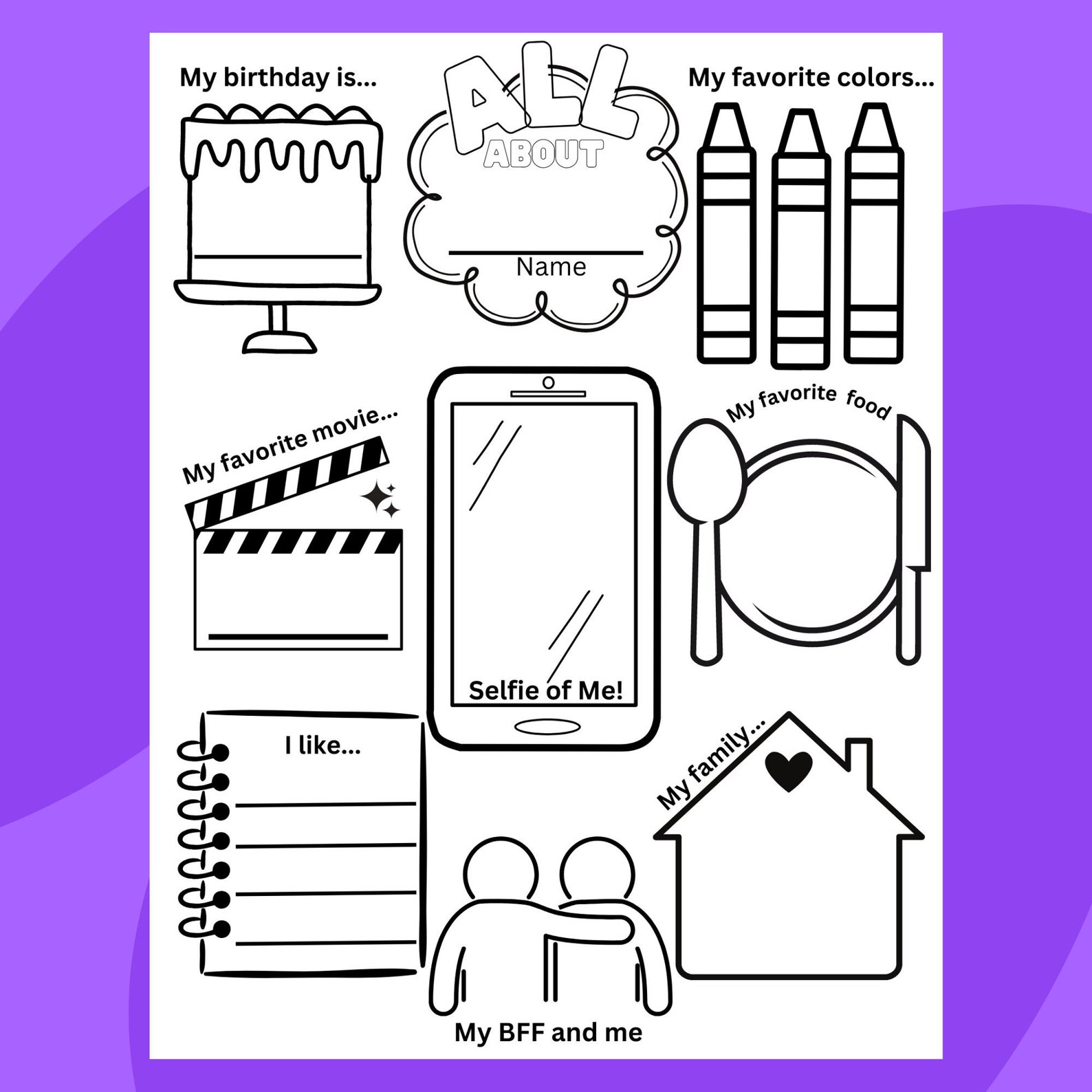 All About Me Printable - Etsy