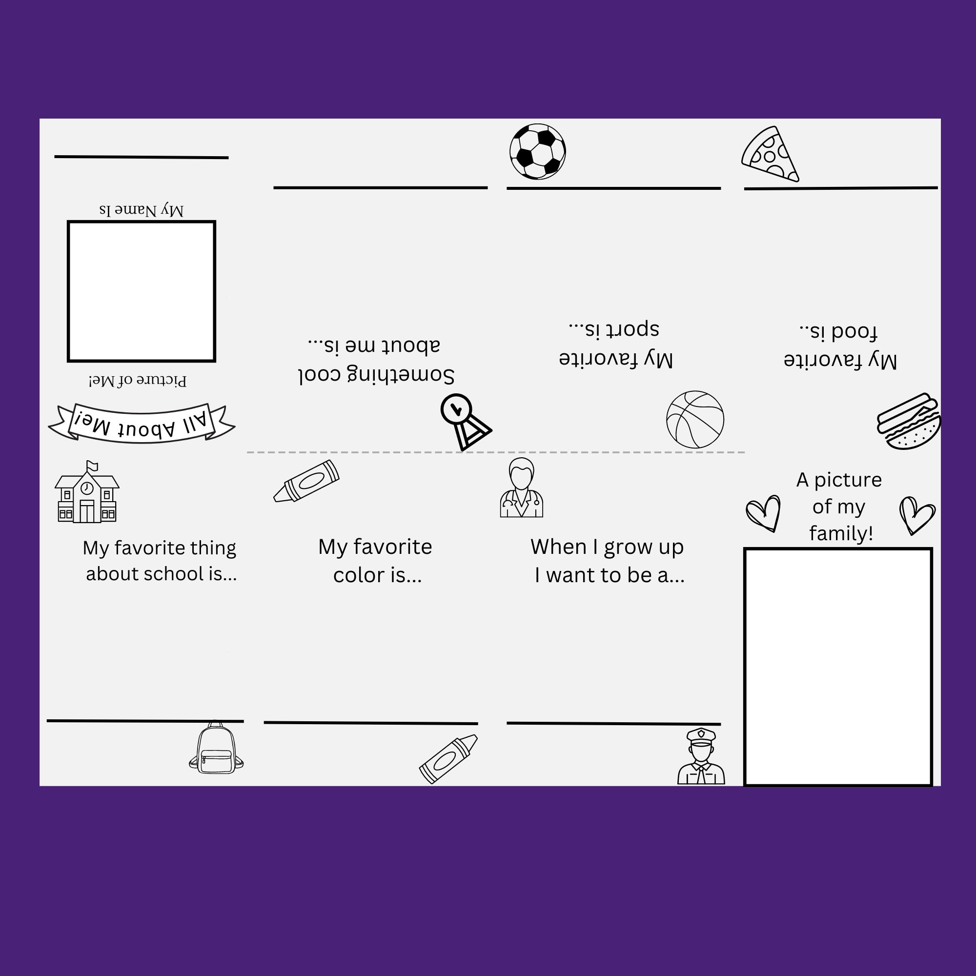 All About Me Foldable Mini Book - Etsy