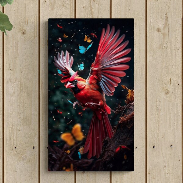 Cardinal in Flight - Etsy