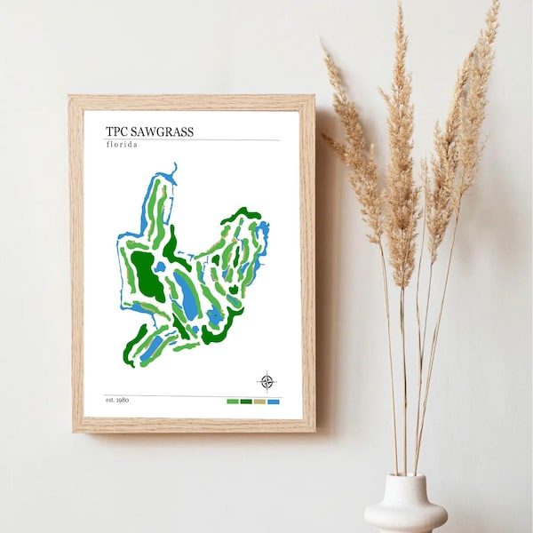Golf Map Tpc Sawgrass - Etsy