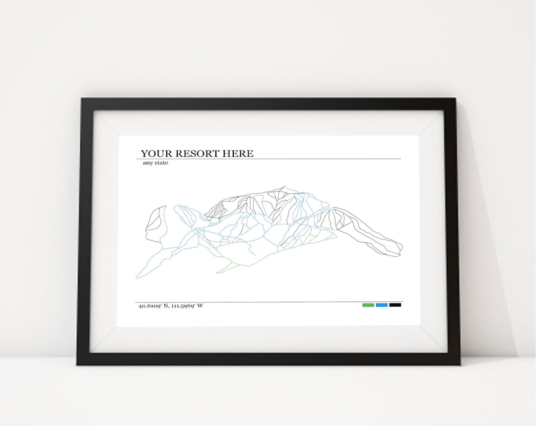CUSTOM Ski Resort Map | Poster | Modern Art | Digital Print | Home ...