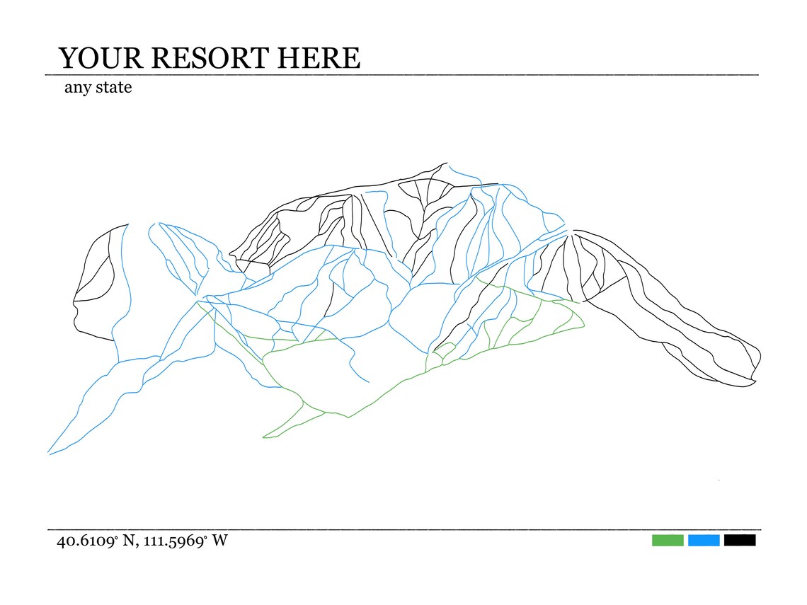 CUSTOM Ski Resort Map | Poster | Modern Art | Digital Print | Home ...