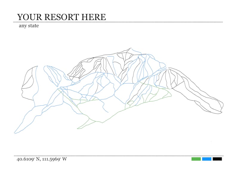 CUSTOM Ski Resort Map | Poster | Modern Art | Digital Print | Home ...
