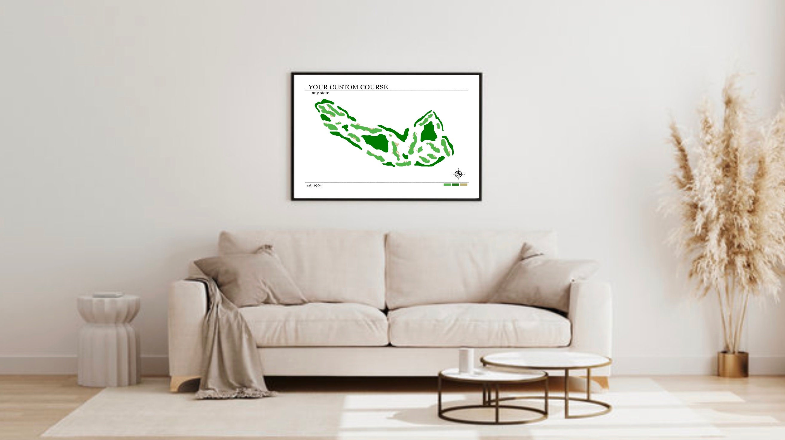 CUSTOM Golf Course Map | Modern Art | Digital Print | Unique Home Decor ...