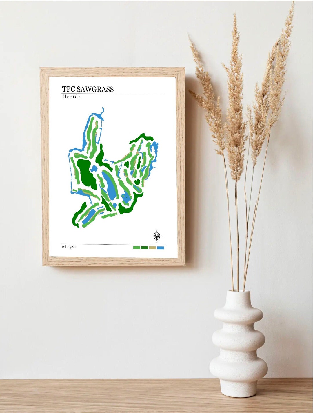 TPC Sawgrass | Golf Course Map | Poster | Modern Art | Digital Print ...