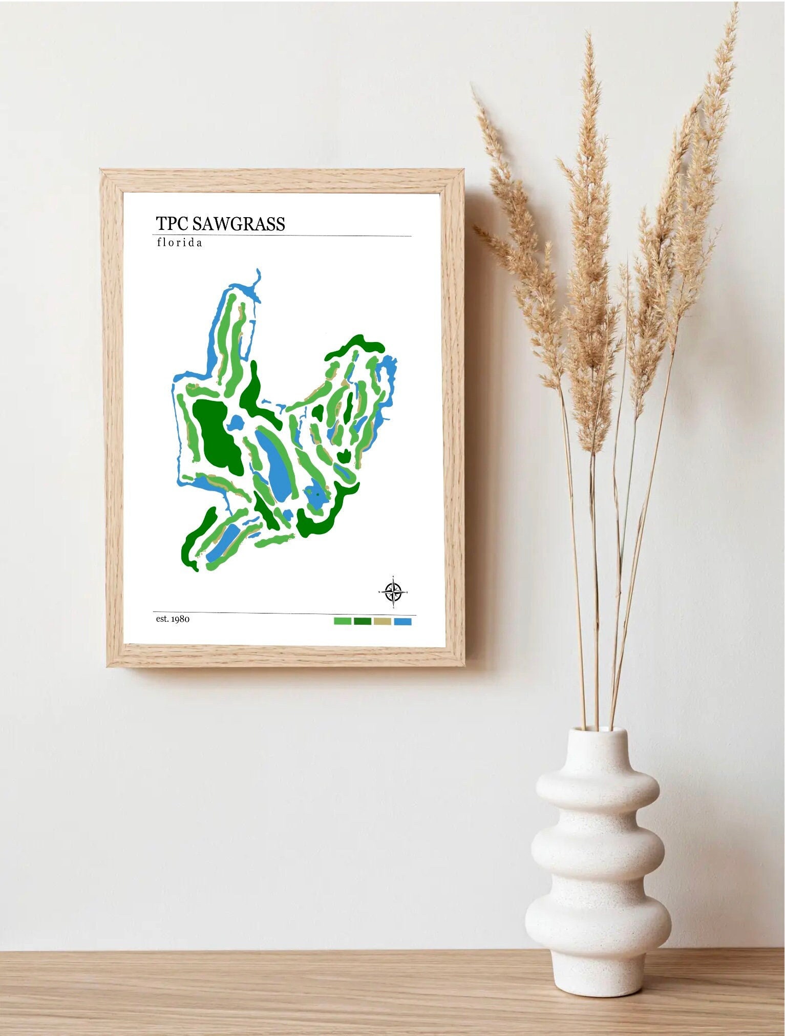 TPC Sawgrass | Golf Course Map | Poster | Modern Art | Digital Print ...