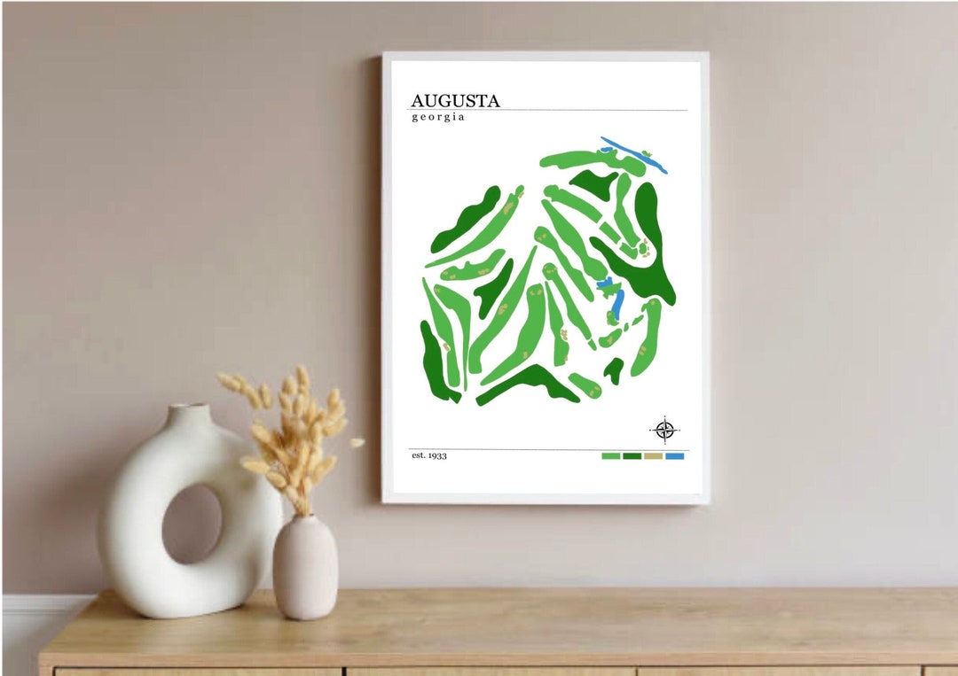 Augusta National Golf Club | Golf Course Map | Poster | Modern Art ...