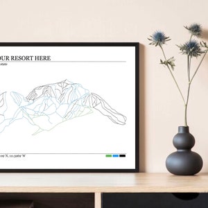 CUSTOM Ski Resort Map | Poster | Modern Art | Digital Print | Home ...