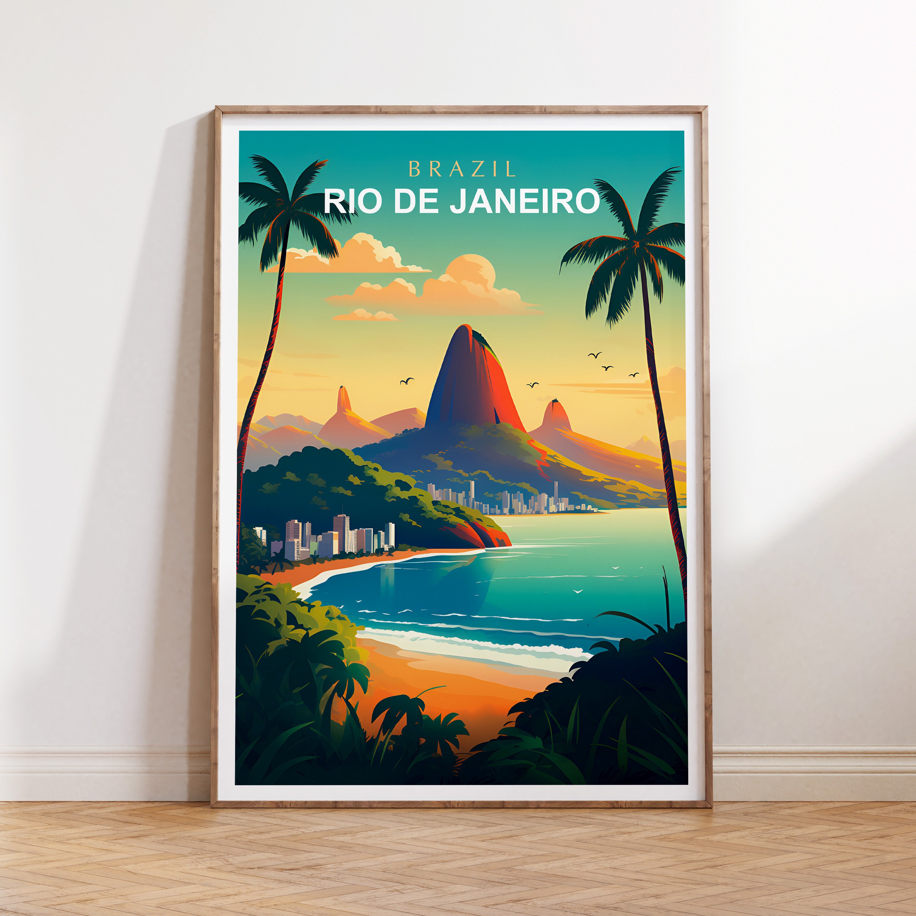 Rio De Janeiro Brazil Print, Rio De Janeiro Travel Poster, Framed and ...