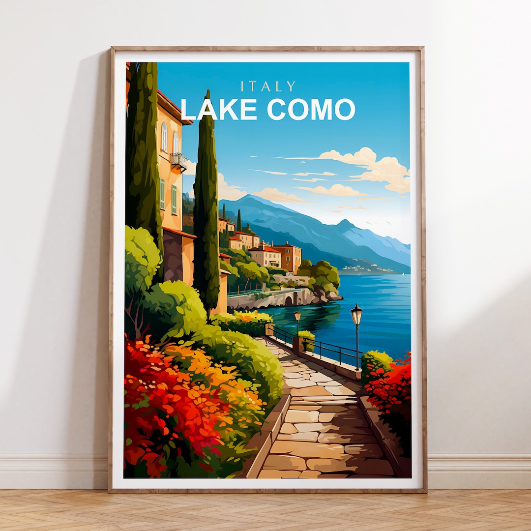 Lake Como Poster Lake Como Travel Print Travel Poster - Etsy