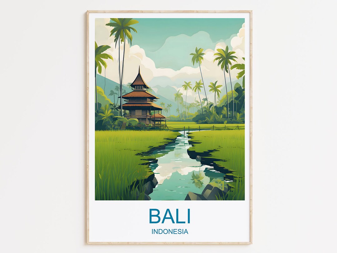 Bali Indonesia Travel Poster Wall Art, Bali Indonesia Poster, Indonesia ...