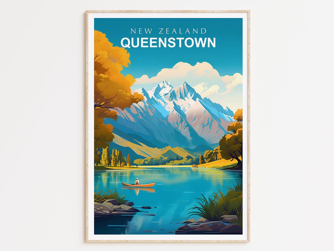 Queenstown Poster, Queenstown Print, Queenstown Travel Poster, New ...