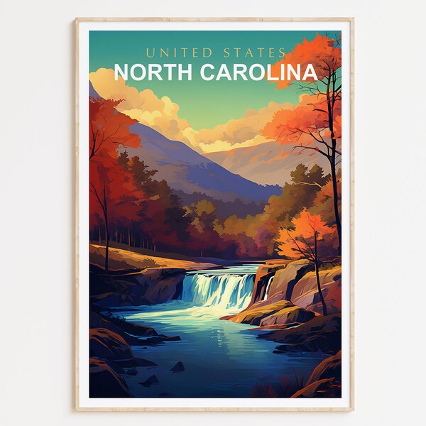 North Carolina Travel Poster - Etsy