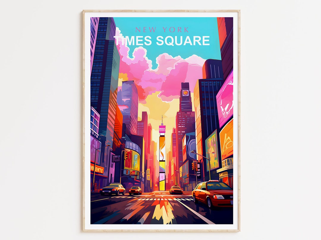 Times Square Travel Poster, New York City Travel Poster, New York Wall ...