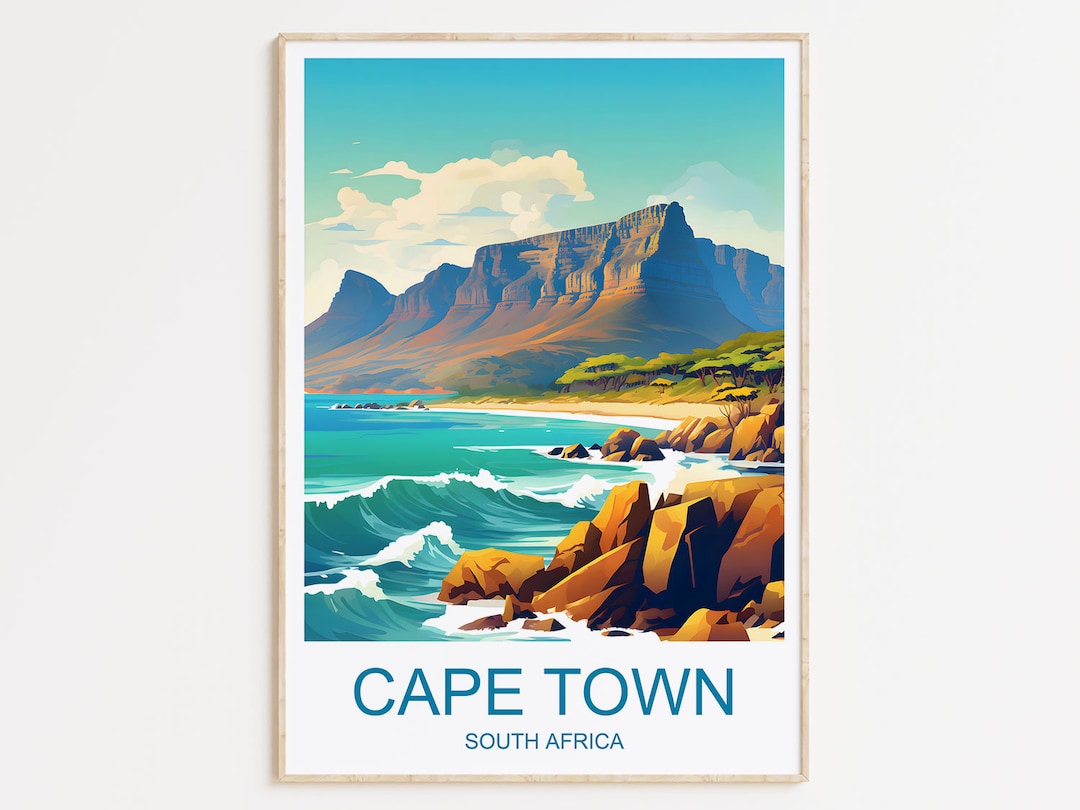 Cape Town Travel Print, Cape Town Poster, South Africa Poster, South ...