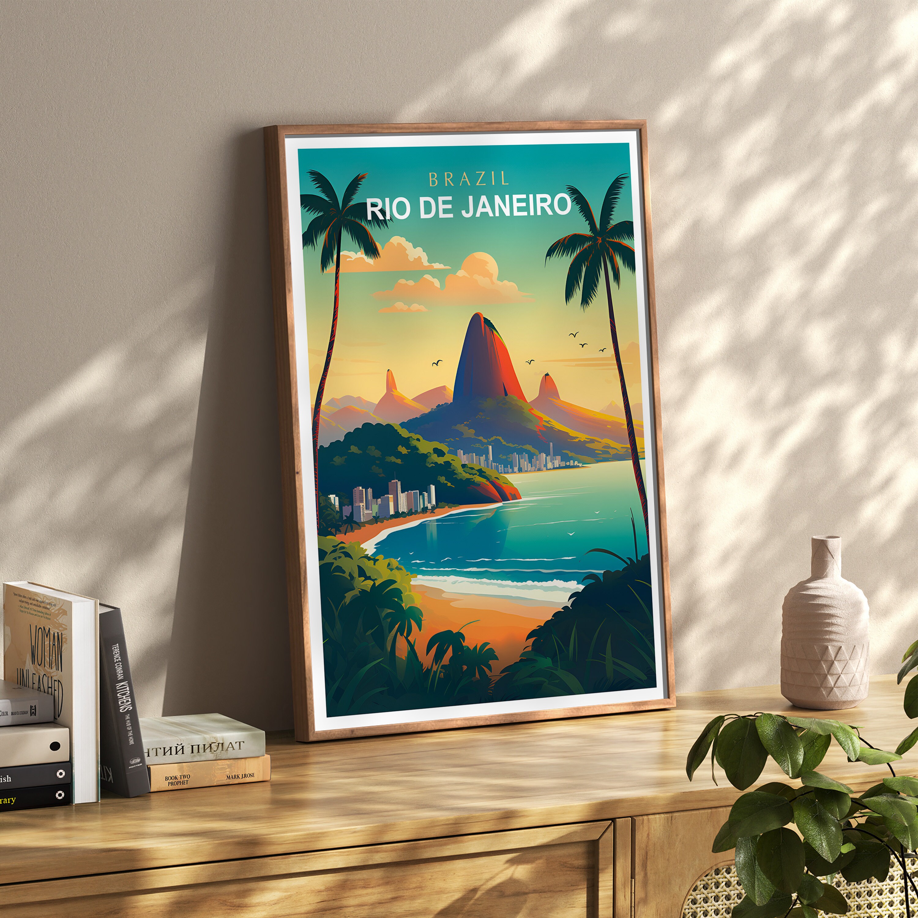 Rio De Janeiro Brazil Print, Rio De Janeiro Travel Poster, Framed and ...