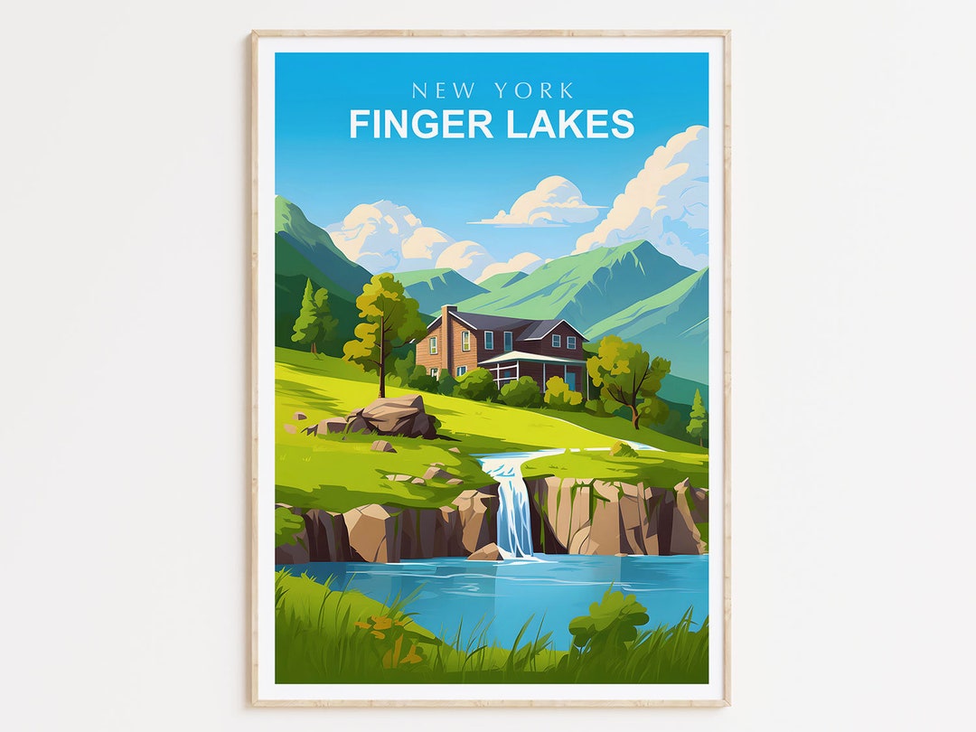 Finger Lakes Poster Print, Landscape Wall Art, New York State Travel ...
