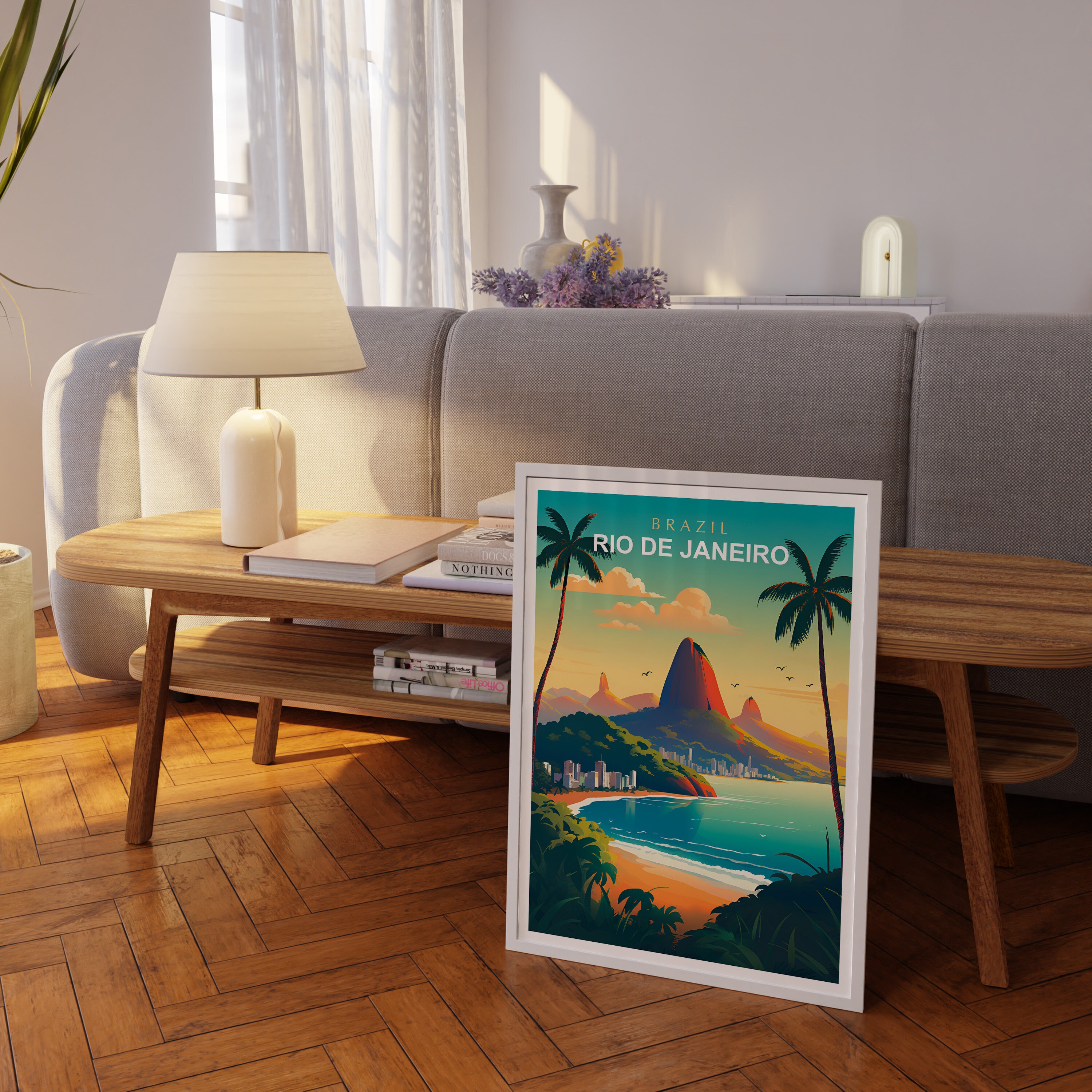 Rio De Janeiro Brazil Print, Rio De Janeiro Travel Poster, Framed and ...