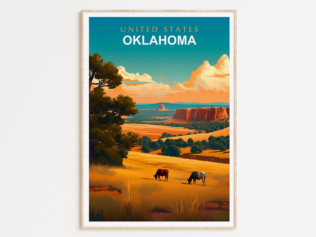 Oklahoma Poster Print, Oklahoma Print, Oklahoma Wall Art, Oklahoma ...