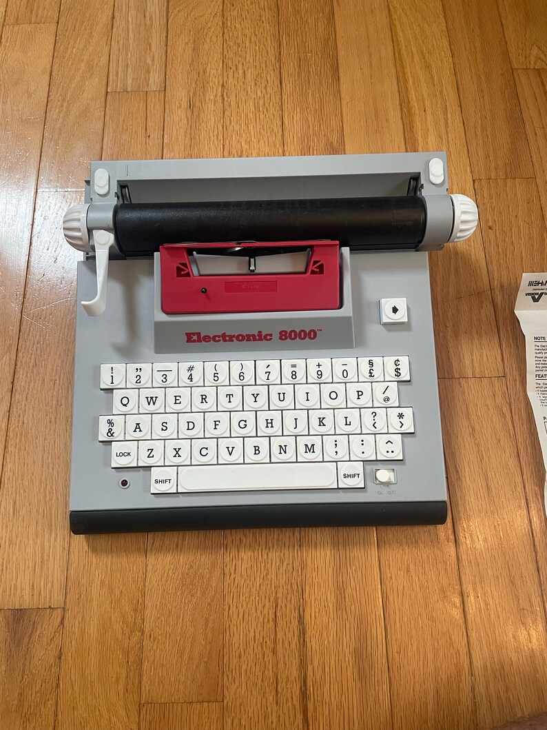 Vintage 1992 Mehno Vision Toys 8000 Electronic Typewriter Real Children ...