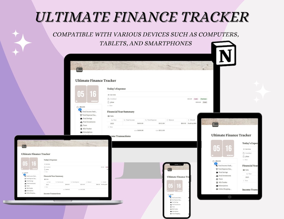Notion Template Financial Planner | Monthly Budget Tracker | Personal ...