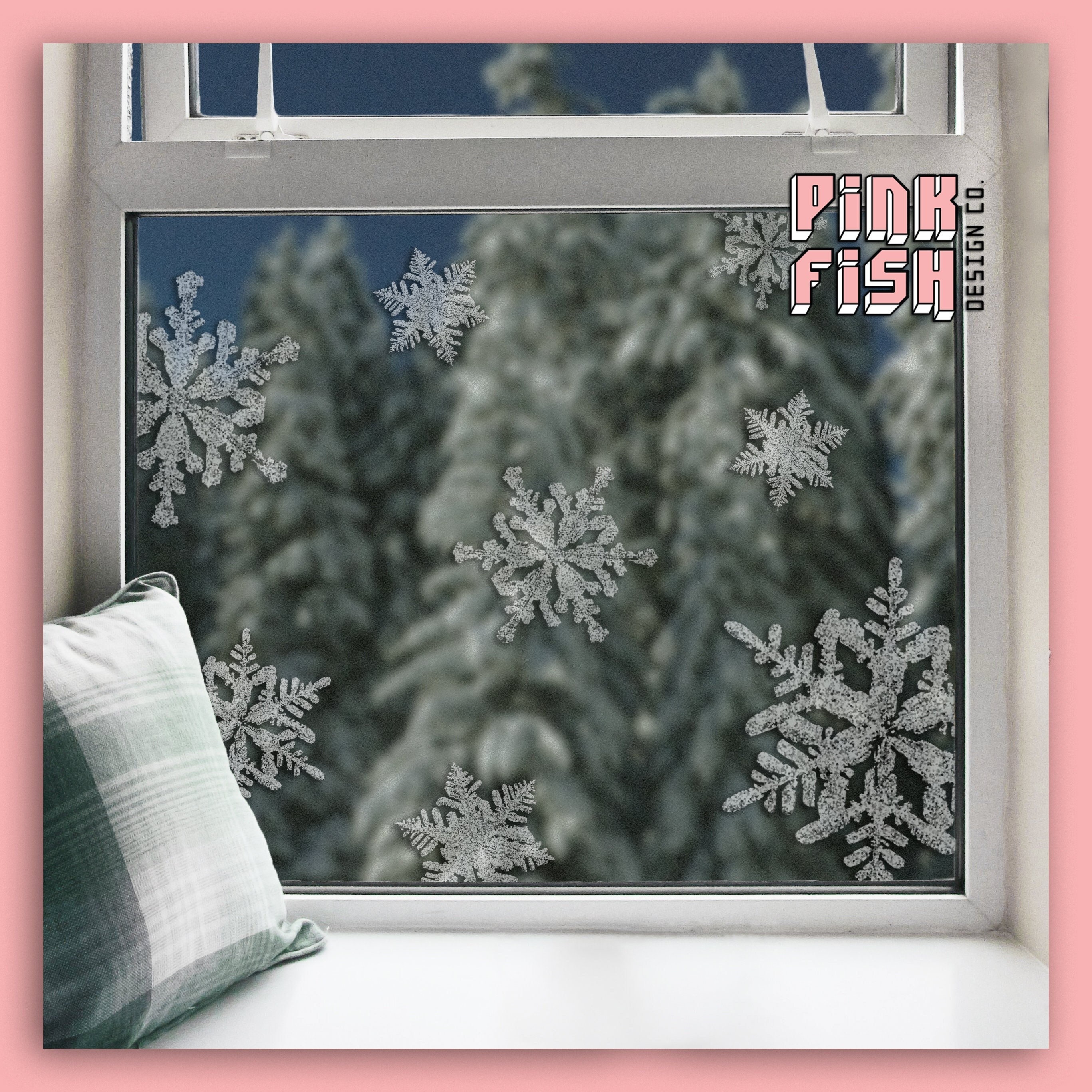 Realistic Snowflakes Window Clings. Real Icy Snowflakes Modern and ...