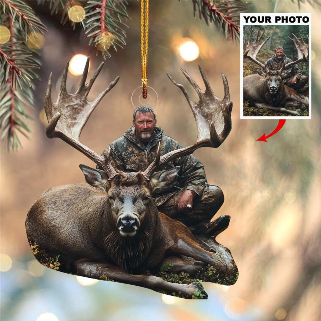 Upload Photo Personalized Photo Hunting Ornament, Hunting First Deer ...