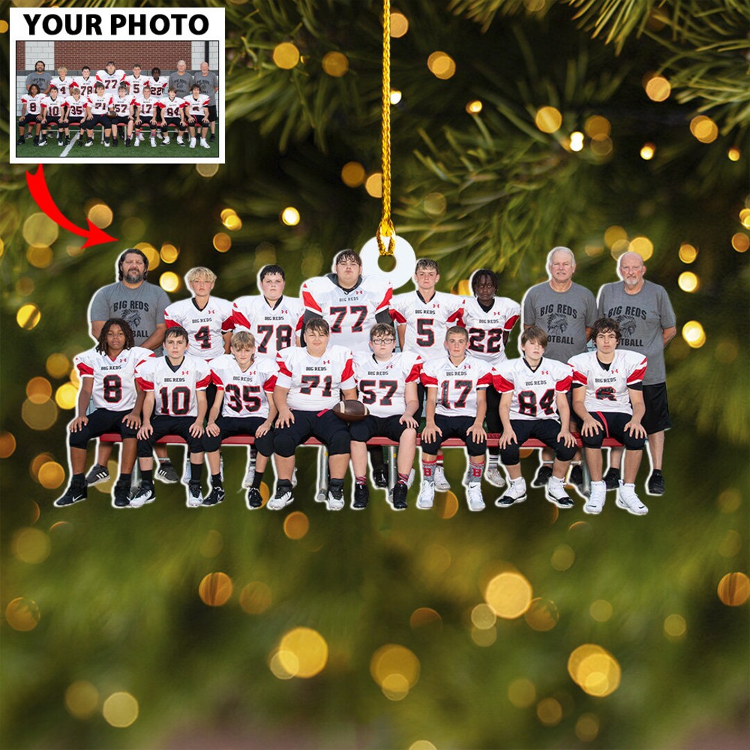 Personalized Football Youth Photo Ornament, American Football Ornament ...