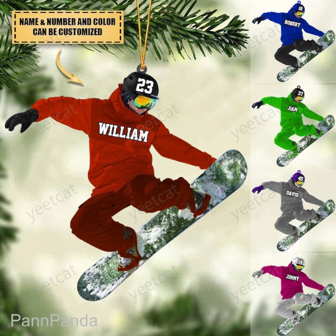 Personalized Snowboarding Athletes /skis Christmas Ornament, Snowboard ...