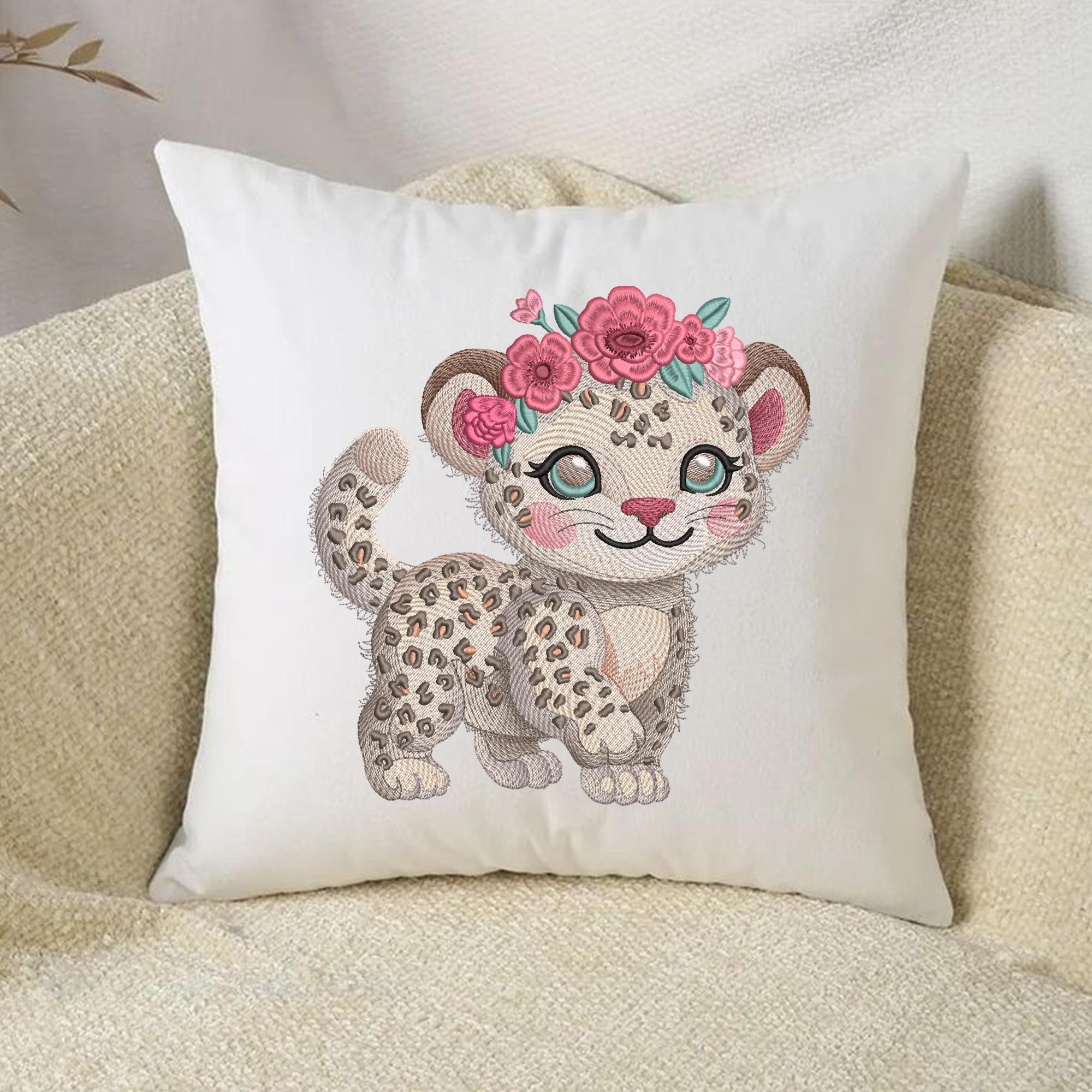 Leopard Embroidery Design, Cute Baby Leopard Embroidery Machine File ...