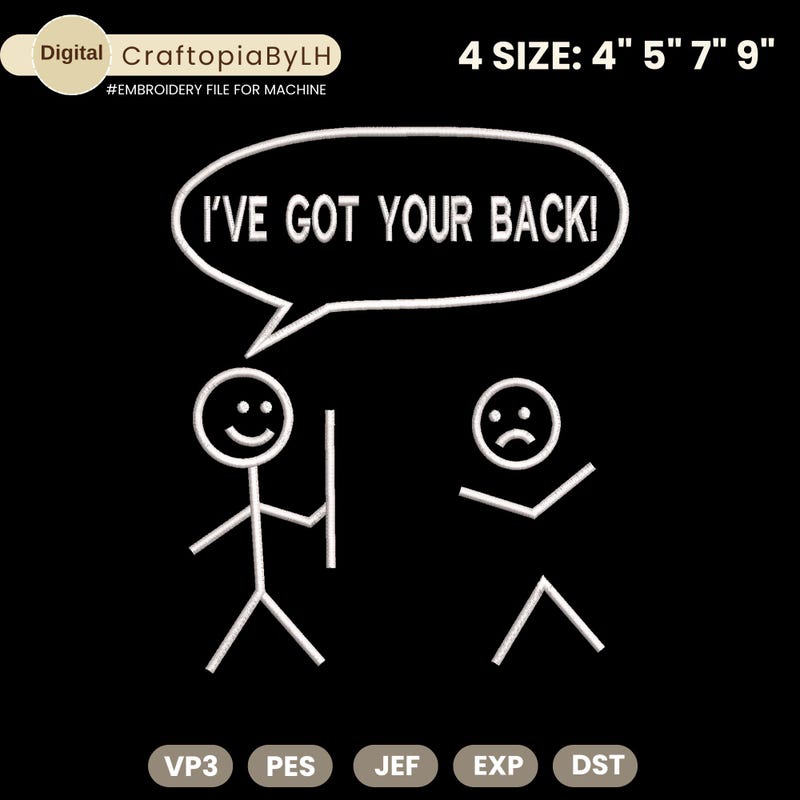 Stick Figure I Got Your Back - Etsy