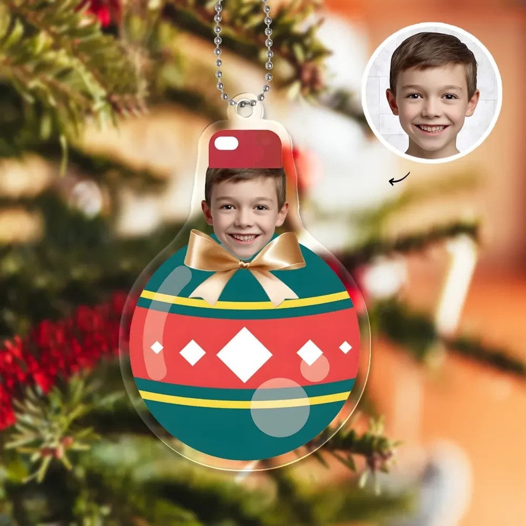 Personalized Face Ball Ornaments, Custom Photo Globe Ball Ornament ...