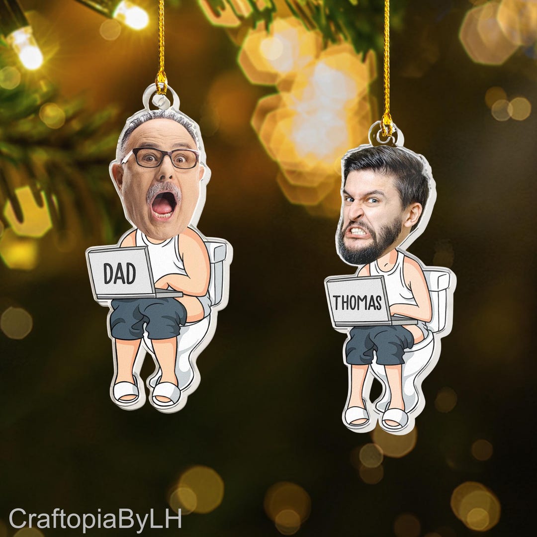 Funny Dad Doing Dad Stuff Christmas Ornament, Holiday Keepsake Gift for ...