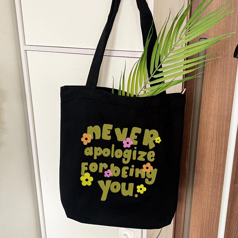 Never Apologize for Being You Embroidery Design, Retro Self Love Quote ...