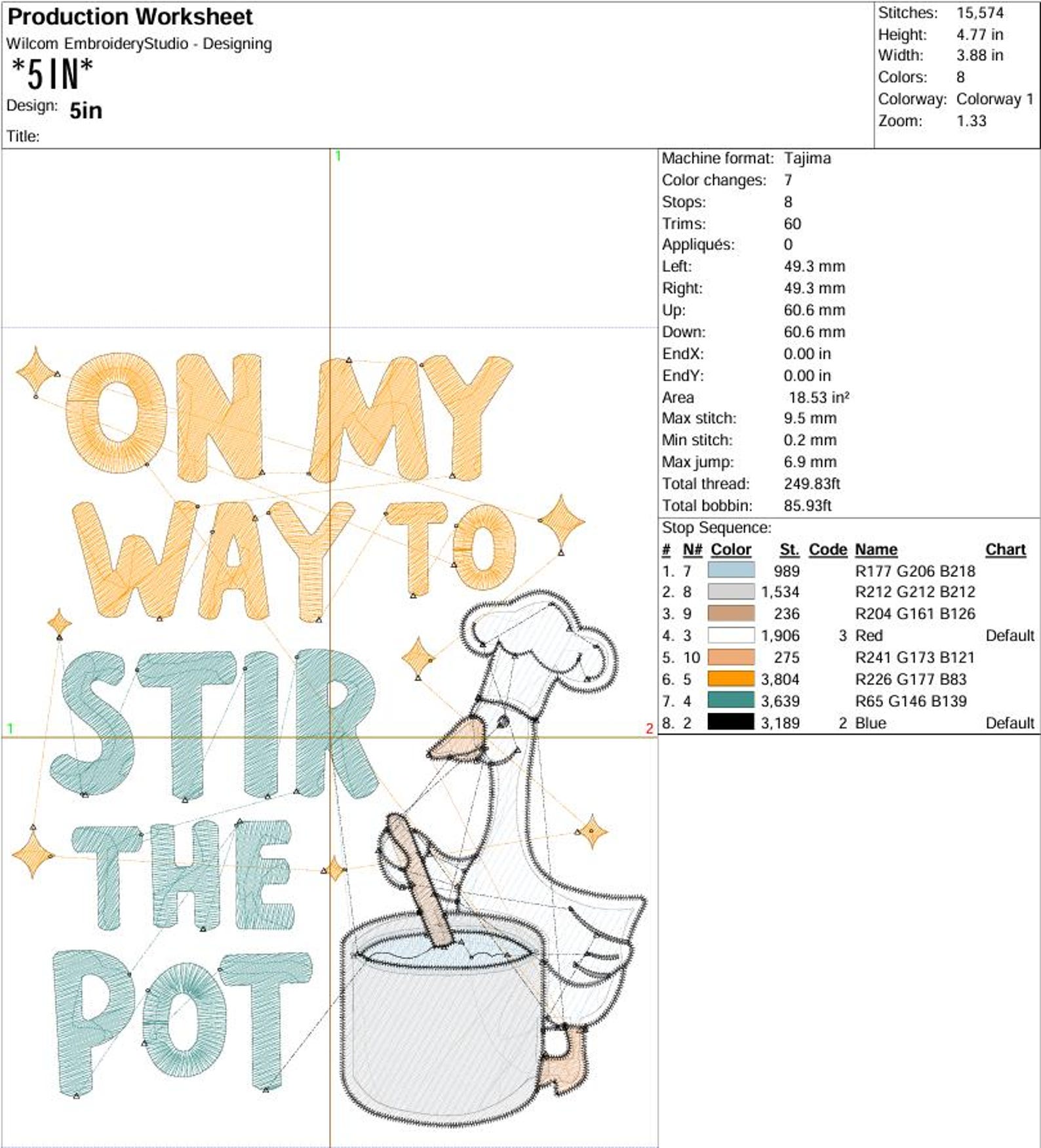On My Way to Stir the Pot Embroidery Design, Funny Silly Goose Stitch ...