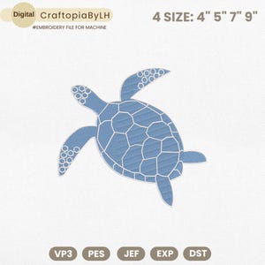 Turtle Embroidery Design, Trendy Sea Creature Machine Embroidery ...