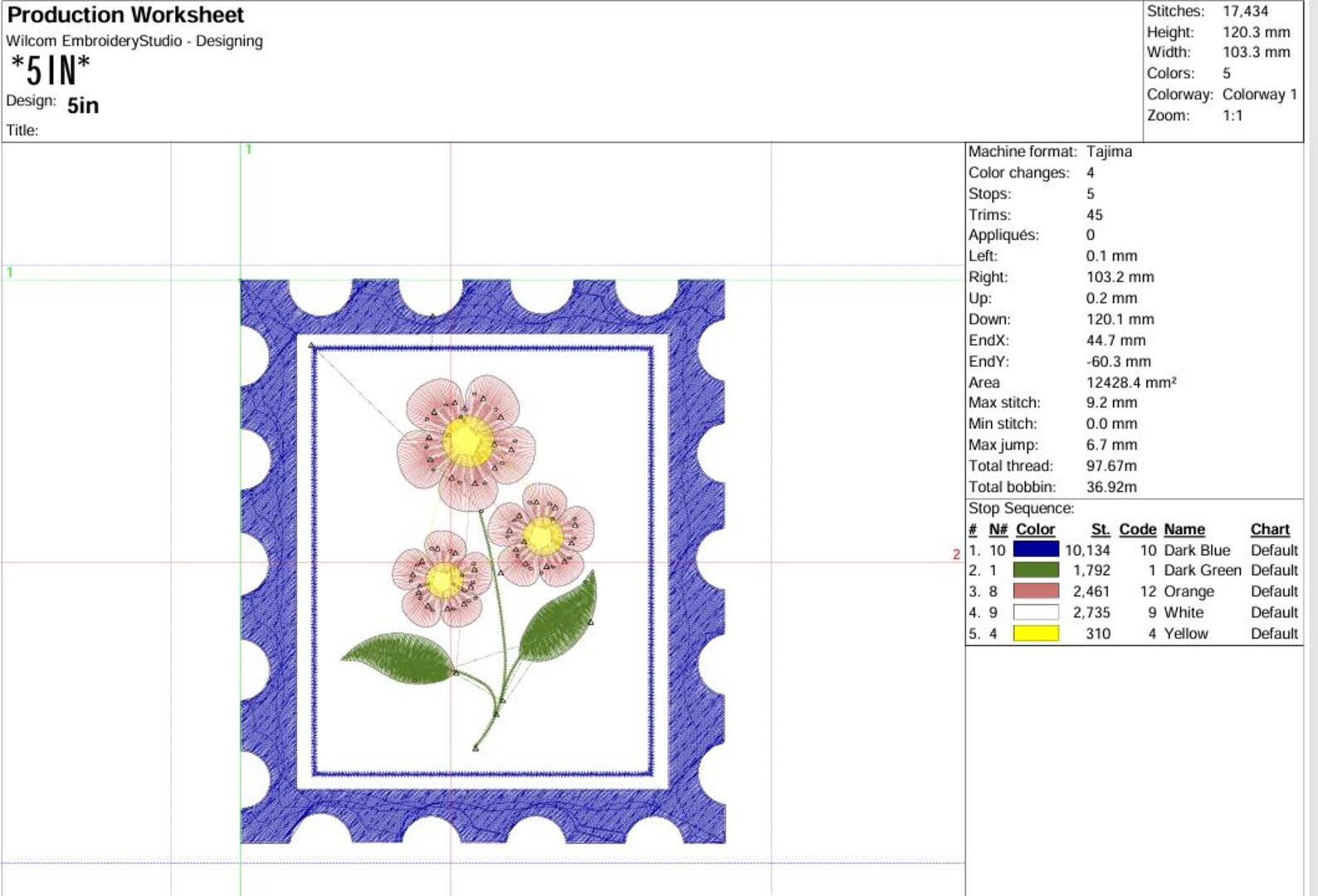 Floral Stamps Embroidery Design, Postage Stamp Embroidery Design ...
