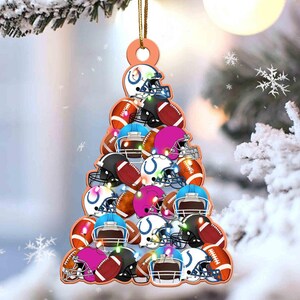 American Football Christmas Tree Shaped Acrylic Ornament for American ...